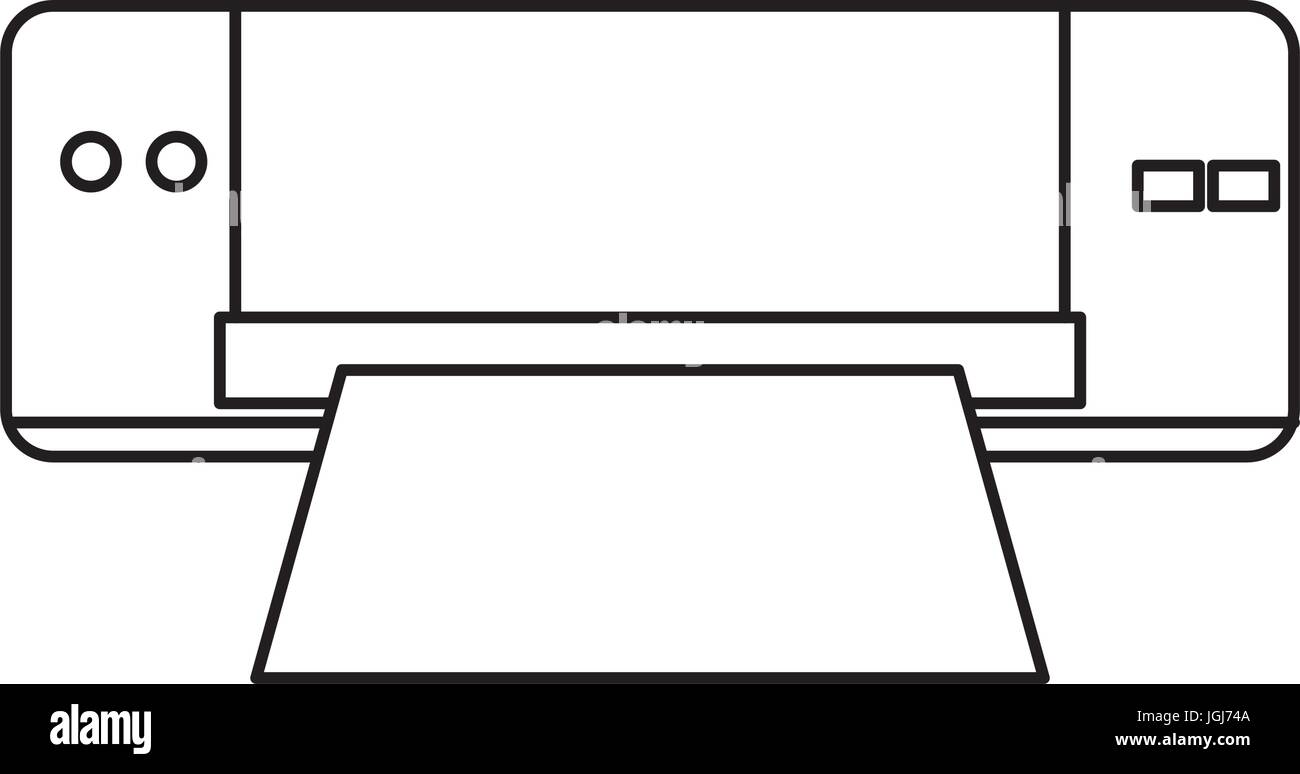 printer device technology office paper supplies Stock Vector Image ...