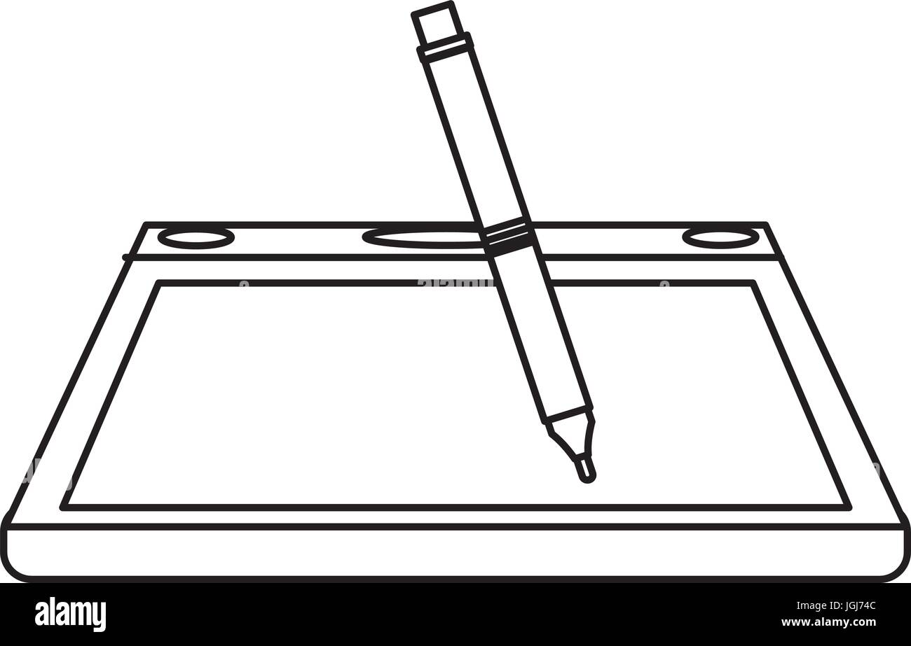 tablet digital pen graphic design equipment Stock Vector Image & Art ...