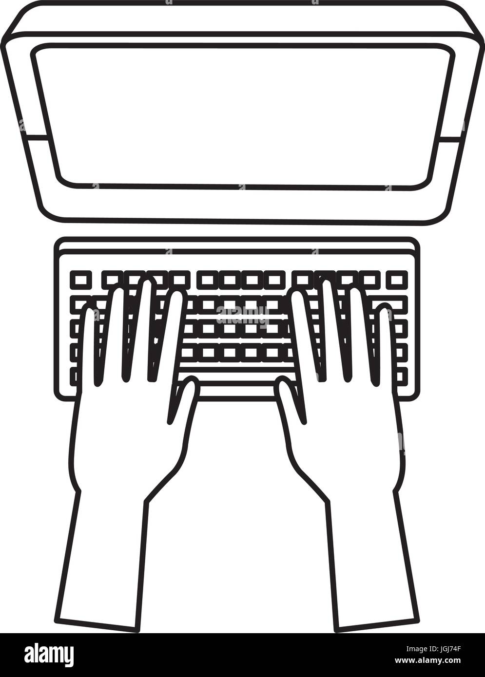 hand programming work computer keyboard Stock Vector Image & Art - Alamy