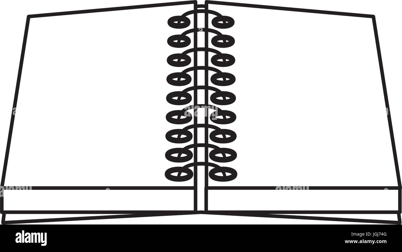 open notebook spiral paper blank utensil Stock Vector Image & Art - Alamy