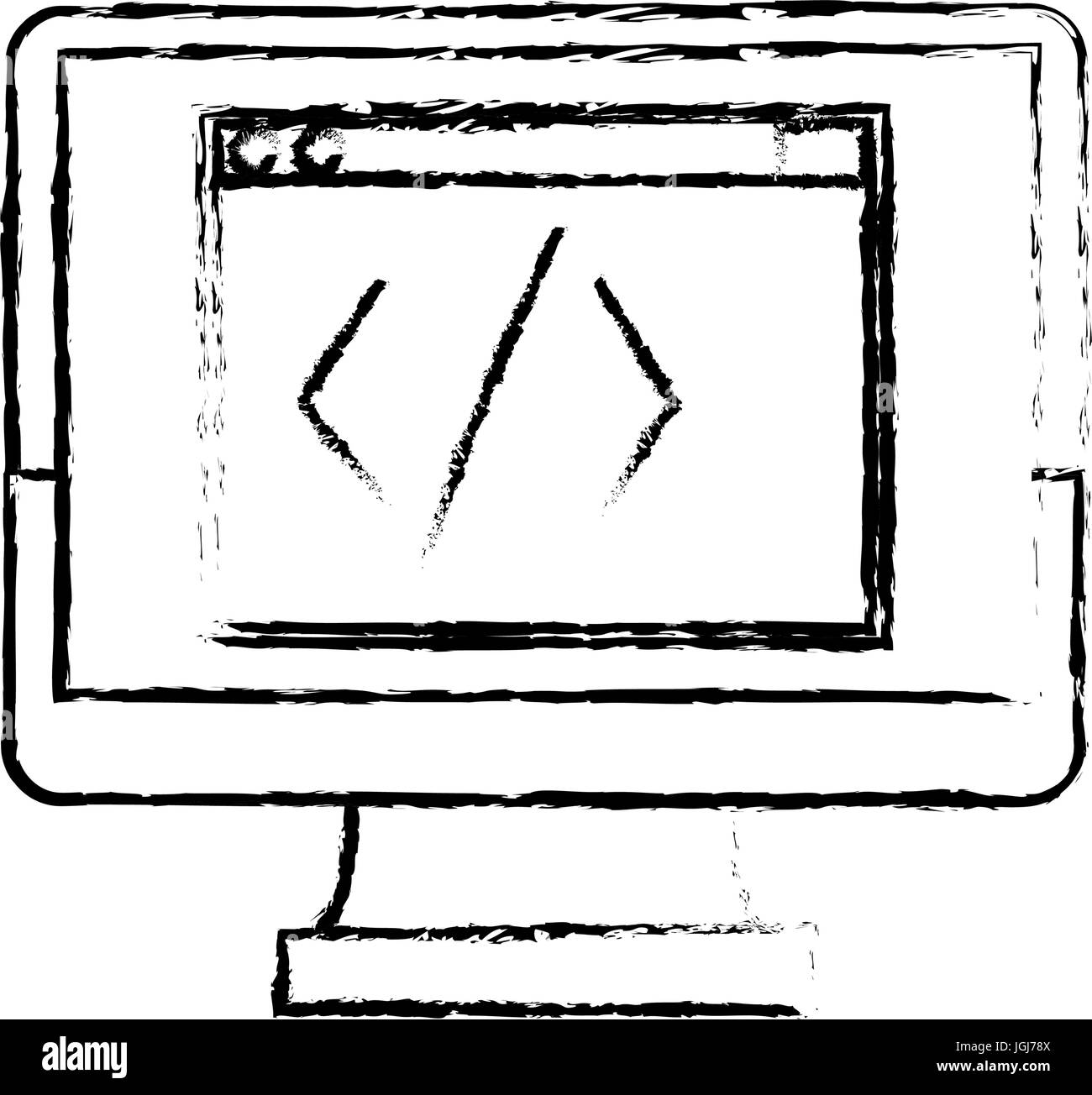 Monitor Coding Programming Design Graphic Hardware Stock Vector Image