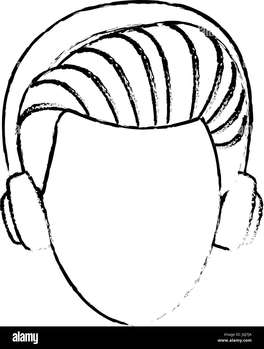 People wearing headphones Black and White Stock Photos & Images - Alamy