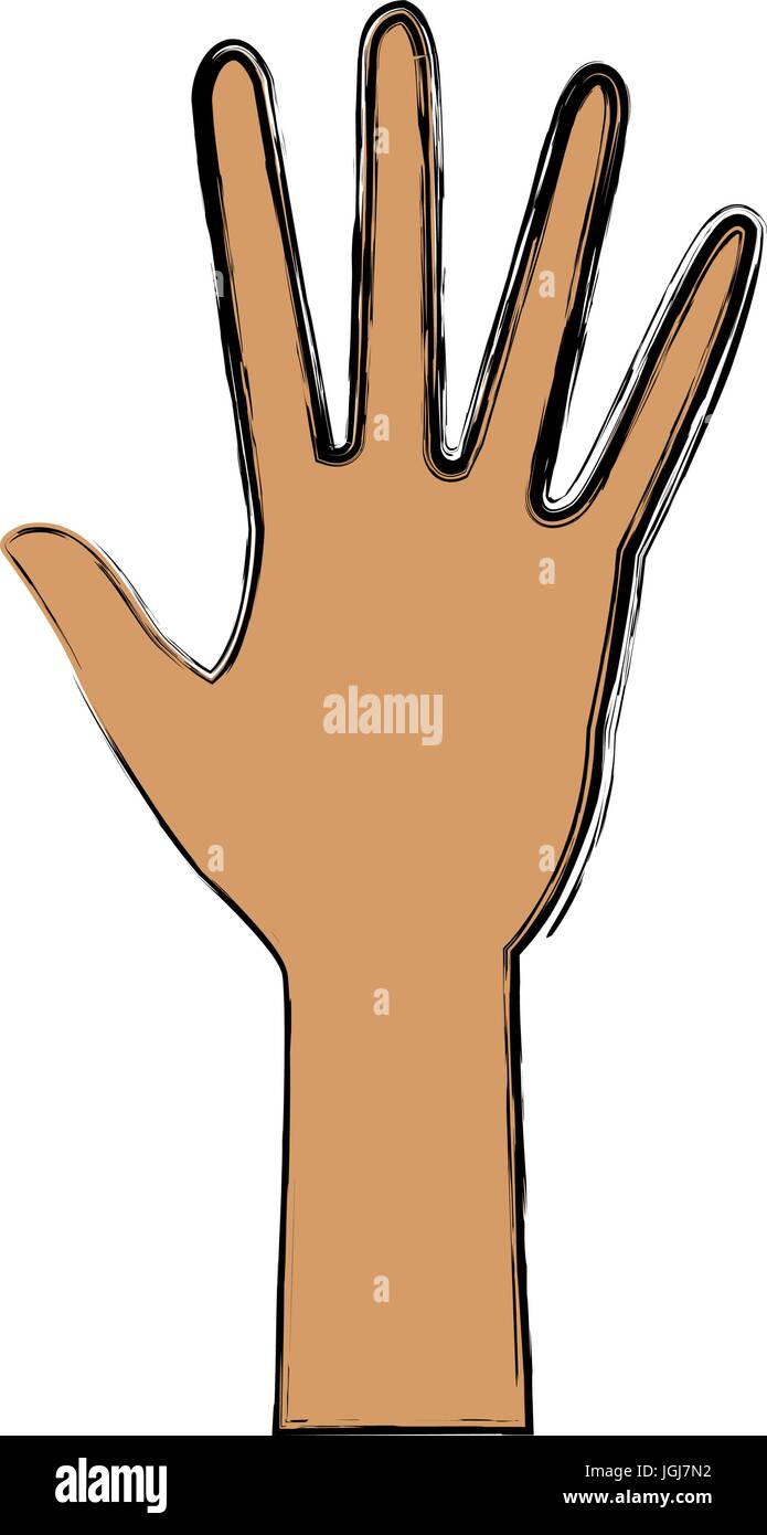 human hand five finger palm open gesture Stock Vector Image & Art - Alamy