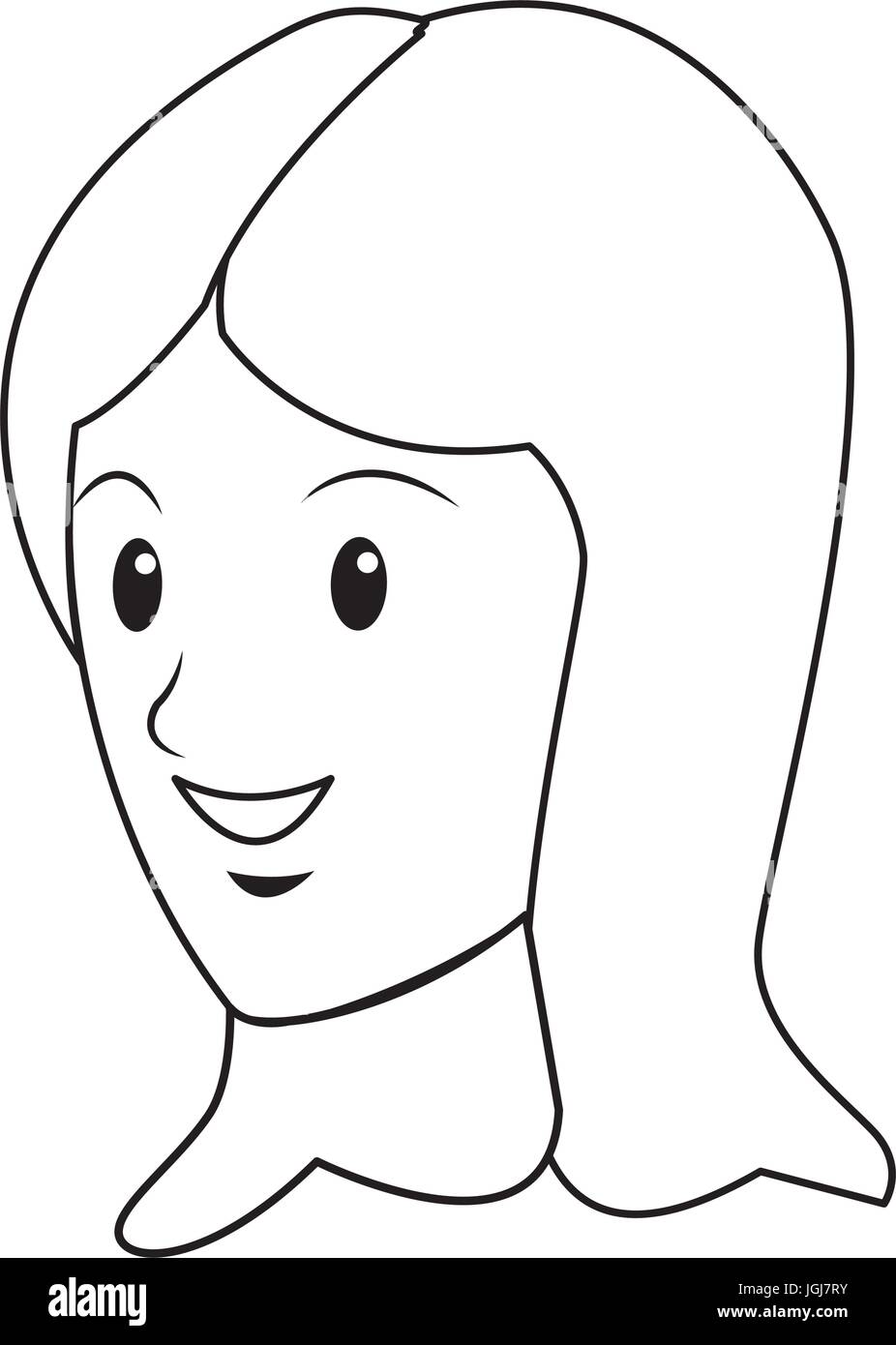 Girl cartoon school student icon Black and White Stock Photos & Images ...