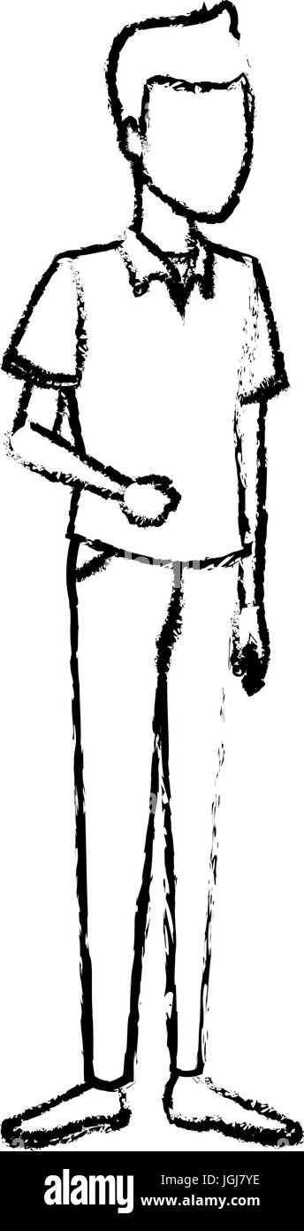 young man student standing cartoon person image Stock Vector Image ...