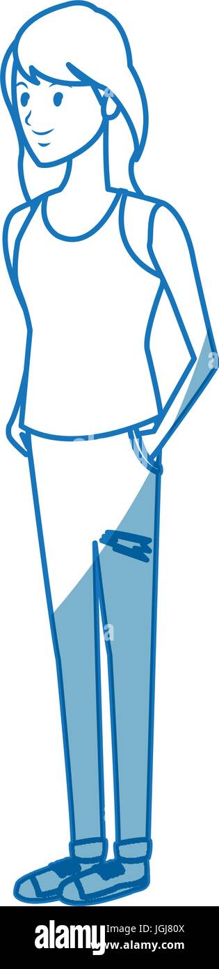 student girl teenager standing character person Stock Vector Image ...