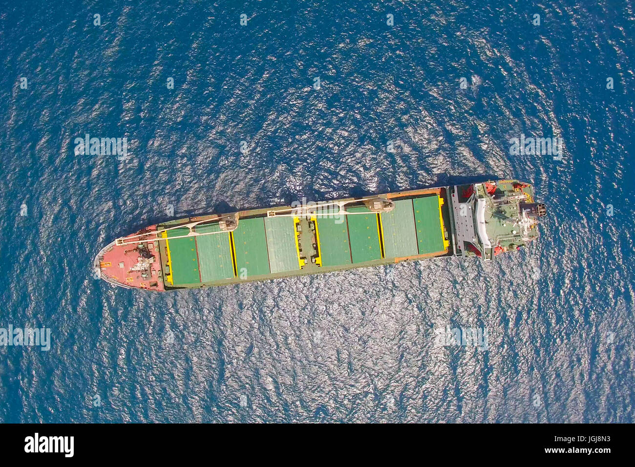 General cargo ship at sea - Aerial image Stock Photo - Alamy