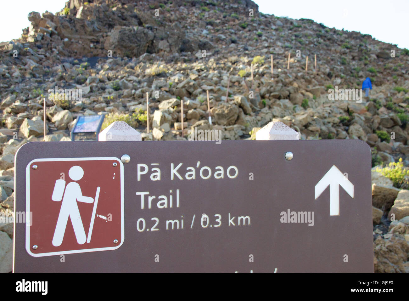 Haleakala National Park, HI, USA - November 8th, 2016: Sign of Pa’kaoao ...