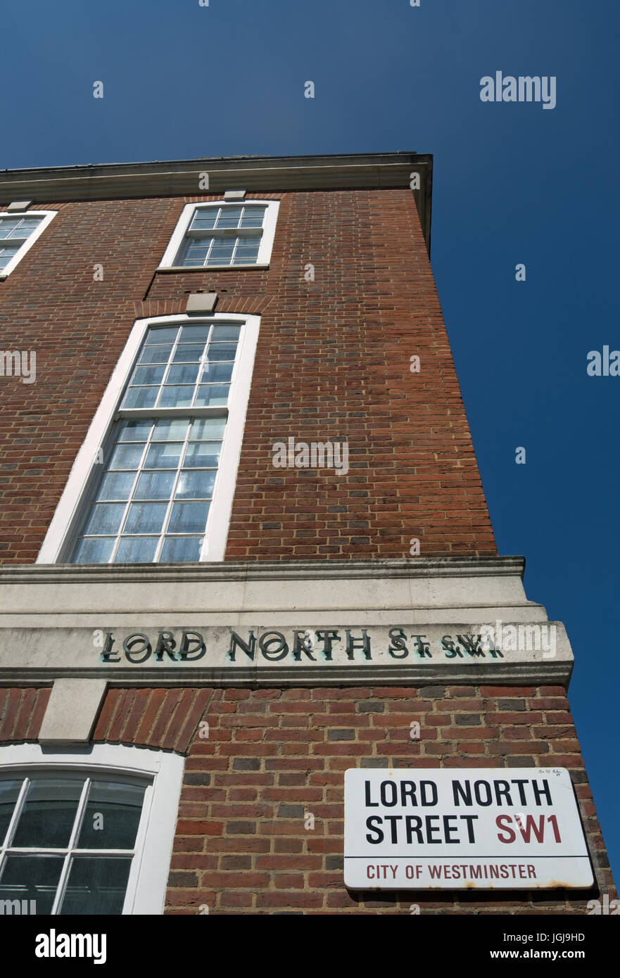 old and new street name signs for lord north street, westminster ...