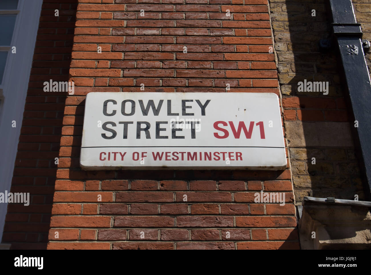 street name sign for cowley street, city of westminster, london ...