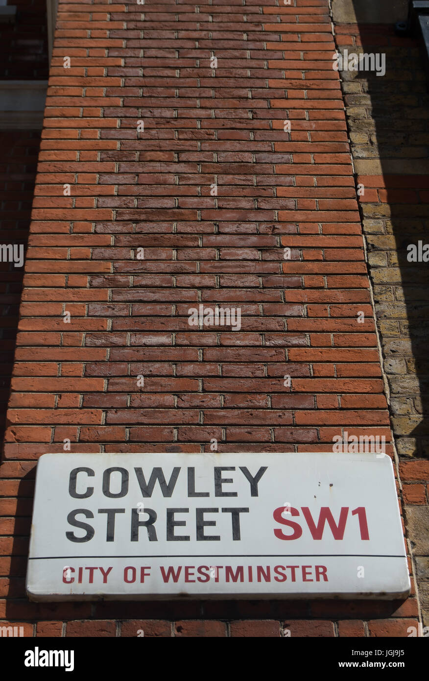 street name sign for cowley street, city of westminster, london ...
