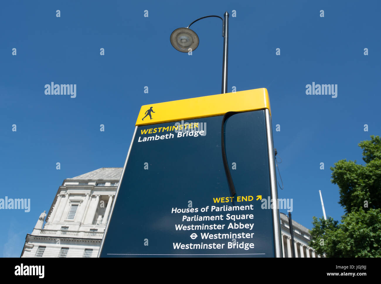 wayfinding sign on the westminster side of lambeth bridge, london ...