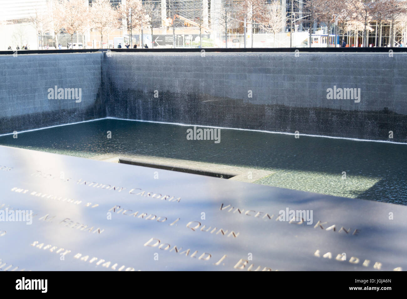 9/11 memorial fountains located where the Twin Towers used to be Stock ...
