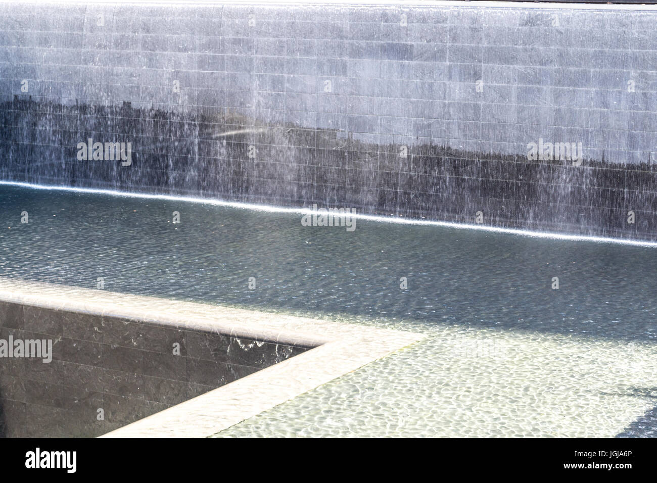 9/11 memorial fountains located where the Twin Towers used to be Stock ...