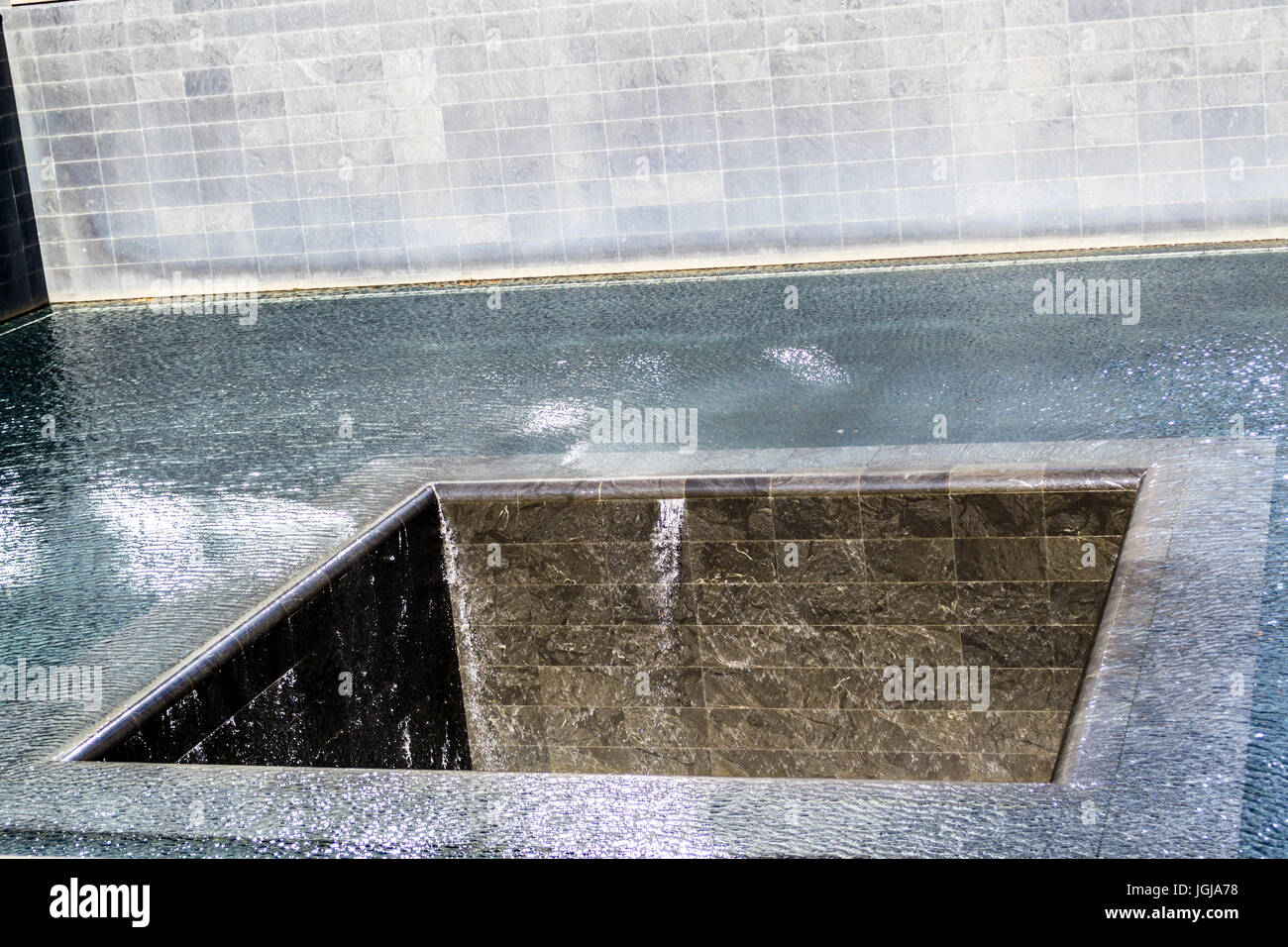 9/11 memorial fountains located where the Twin Towers used to be Stock ...