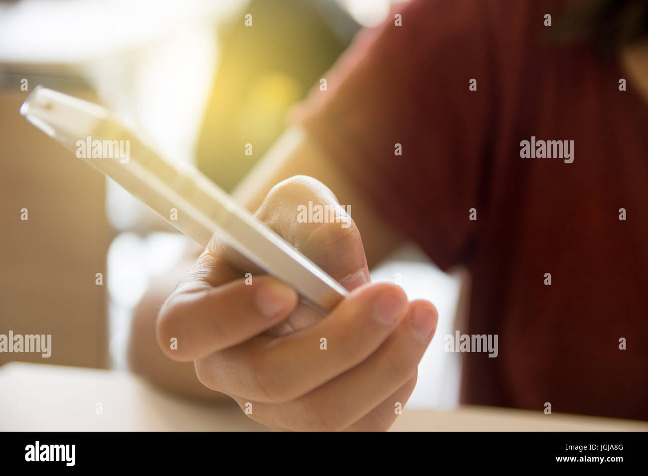 hands using a phone texting on smartphone app Stock Photo - Alamy