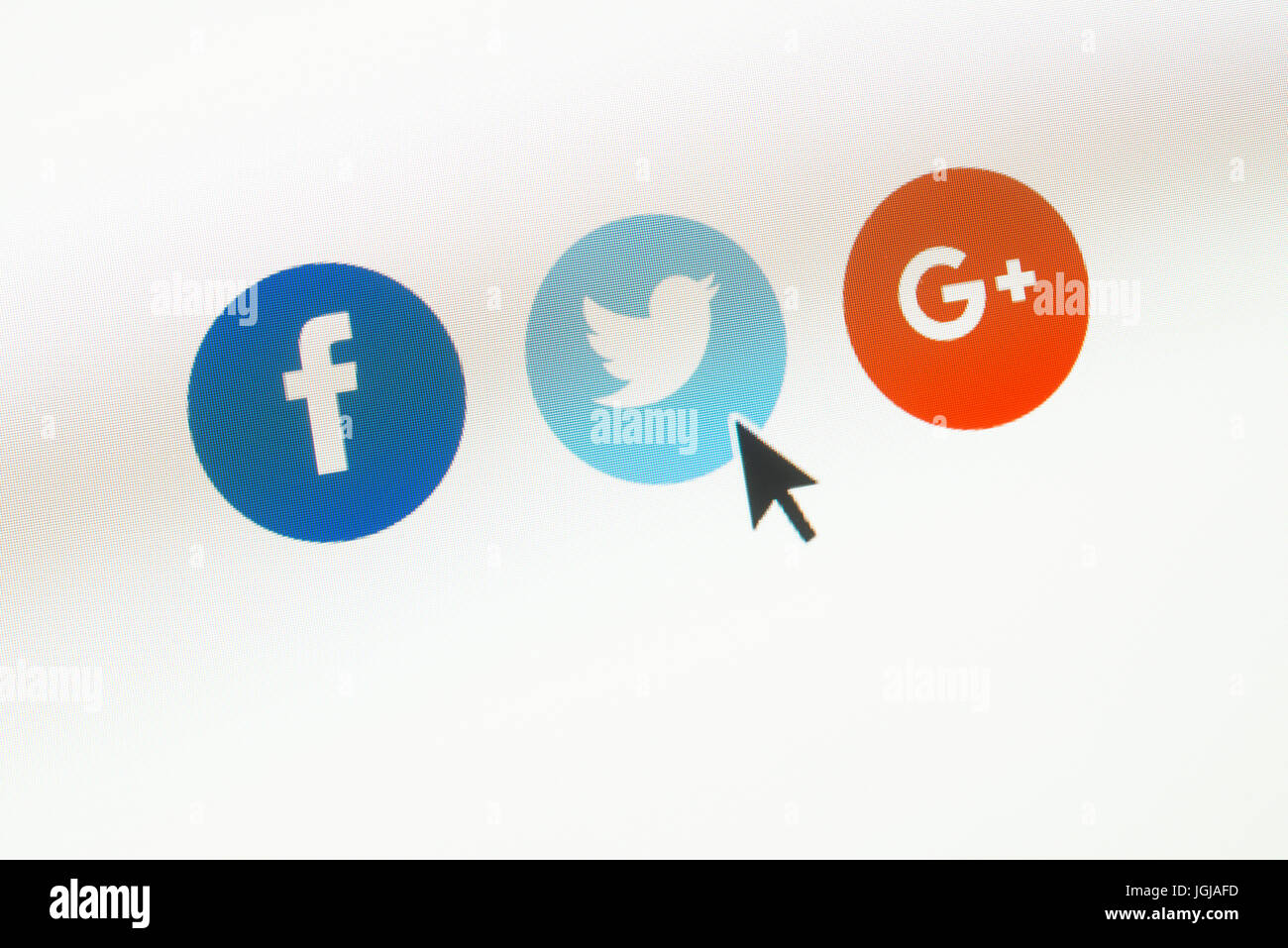Social media App buttons on computer screen Stock Photo - Alamy