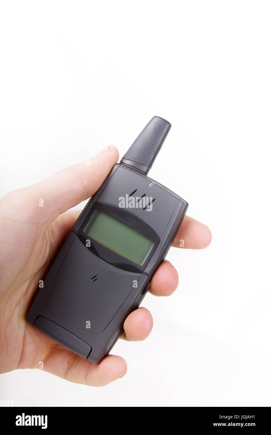 Old Mobile Phone. disposed obsolete phone on white background Stock ...