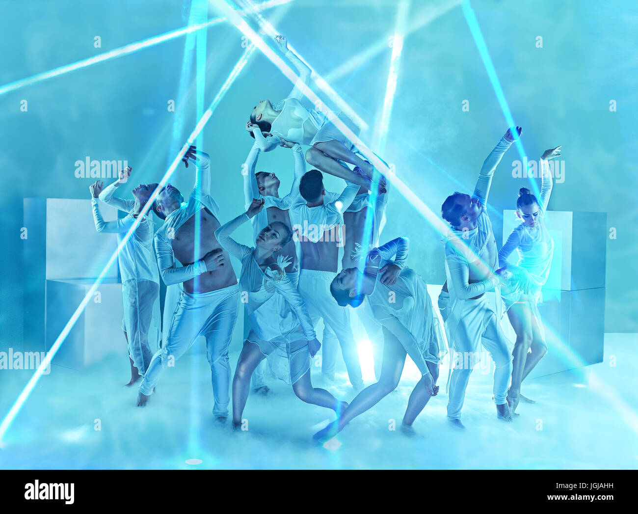 The group of modern ballet dancers Stock Photo - Alamy