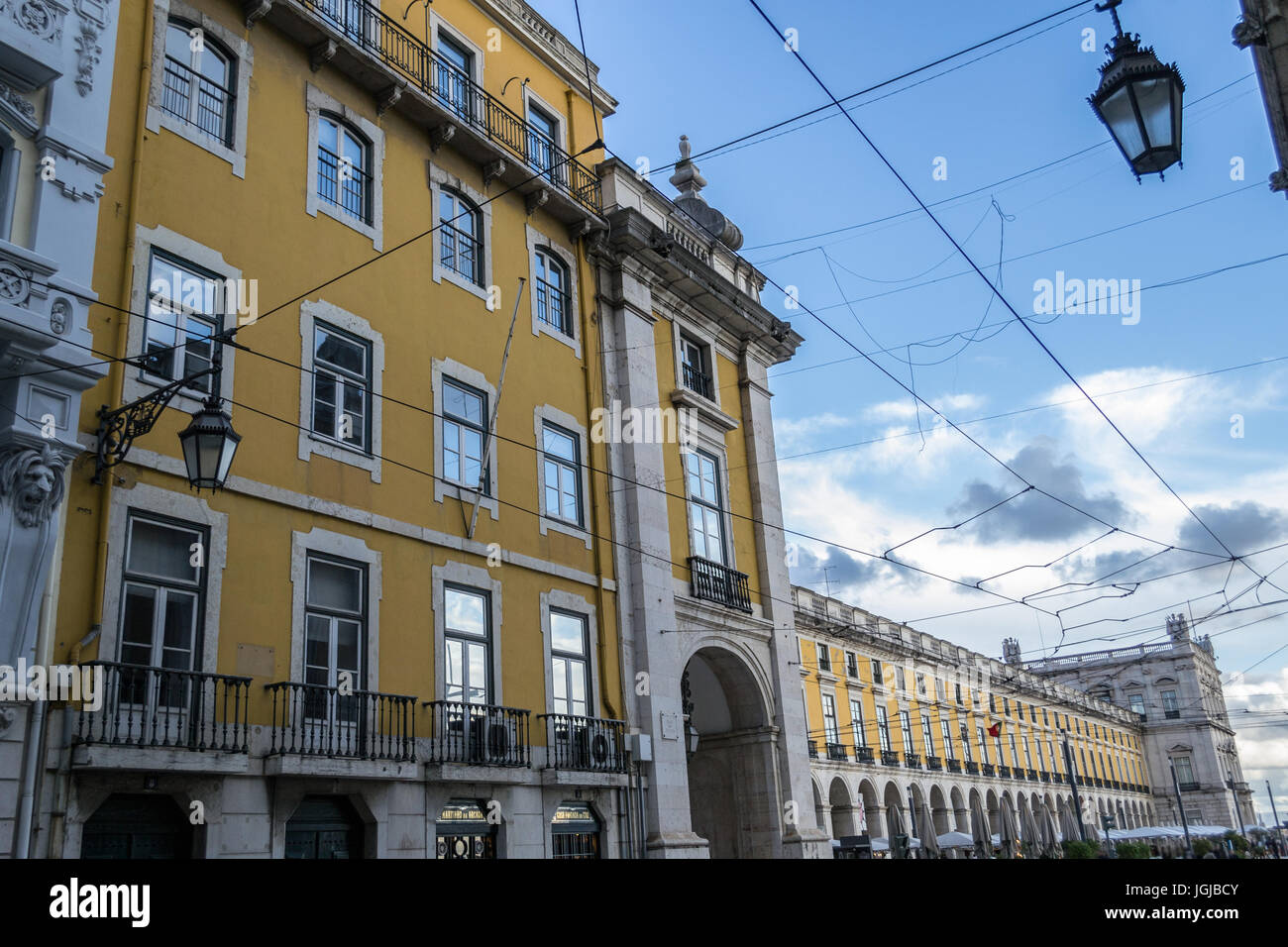 Praca do Comercio in Lisbon by the Tagus river is one of the most ...