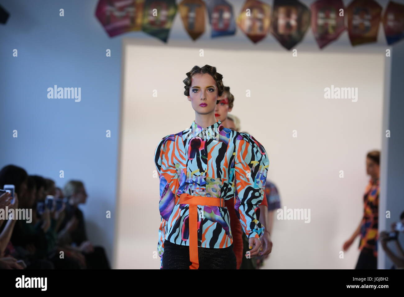 Berlin, Germany. 07th July, 2017. The photo shows models with the ...