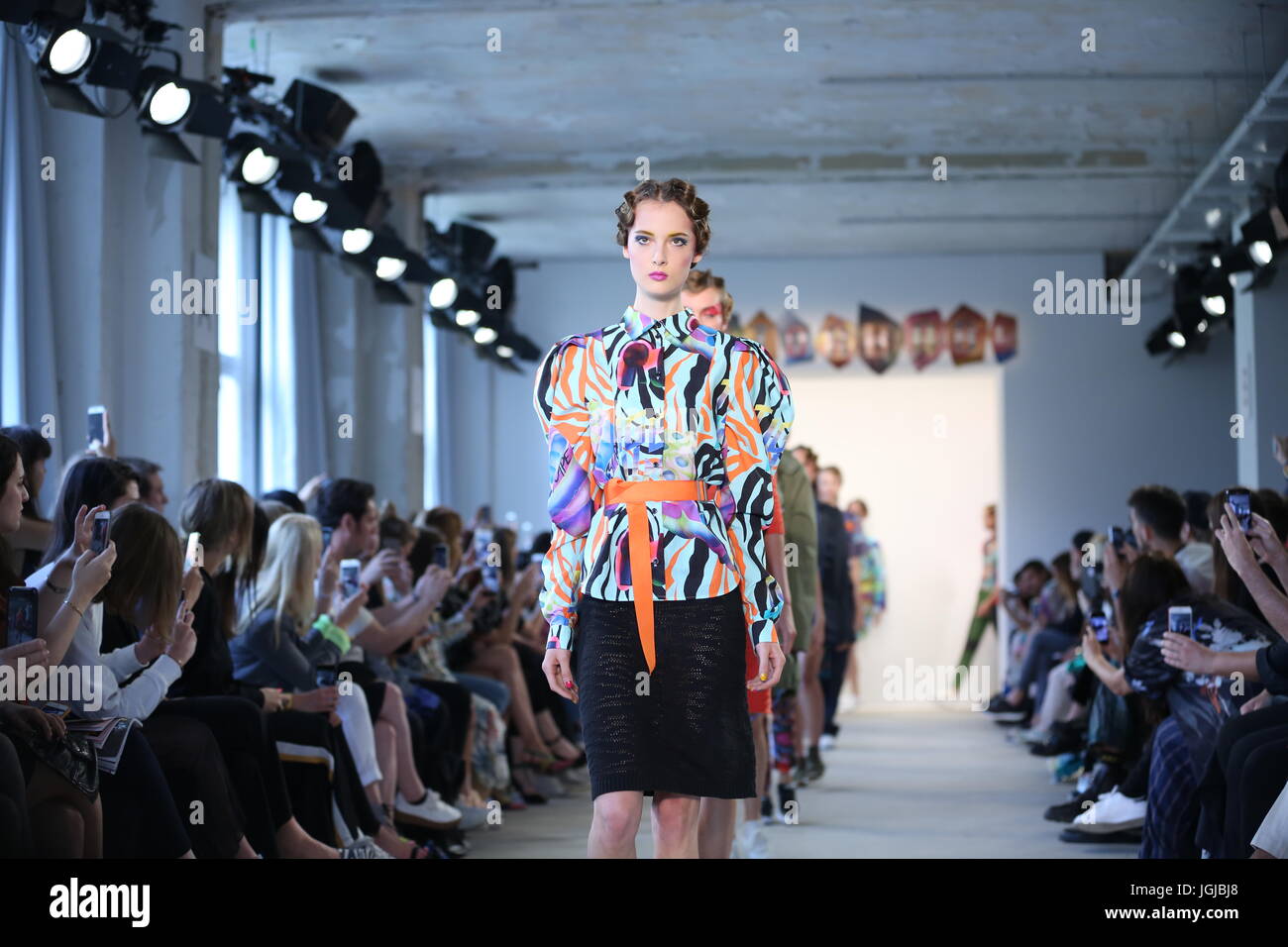 Berlin, Germany. 07th July, 2017. The photo shows models with the ...