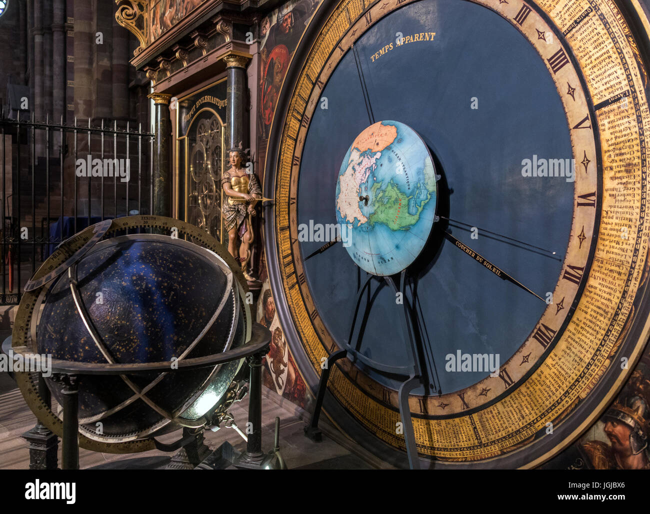 The astronomical clock in Strasbourg Cathedral in the city of ...