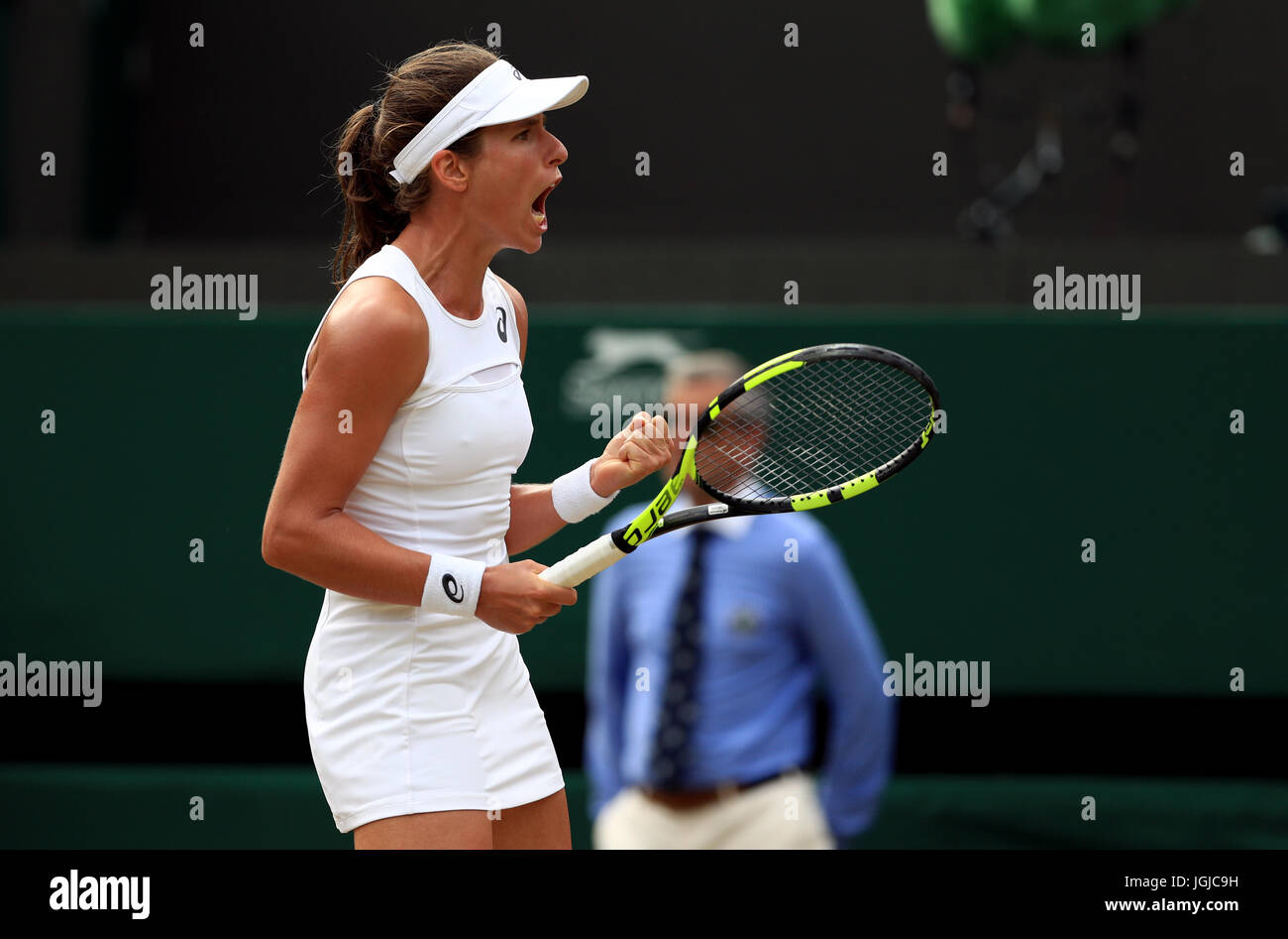 Johanna Konta celebrates beating Maria Sakkari on day five of the ...