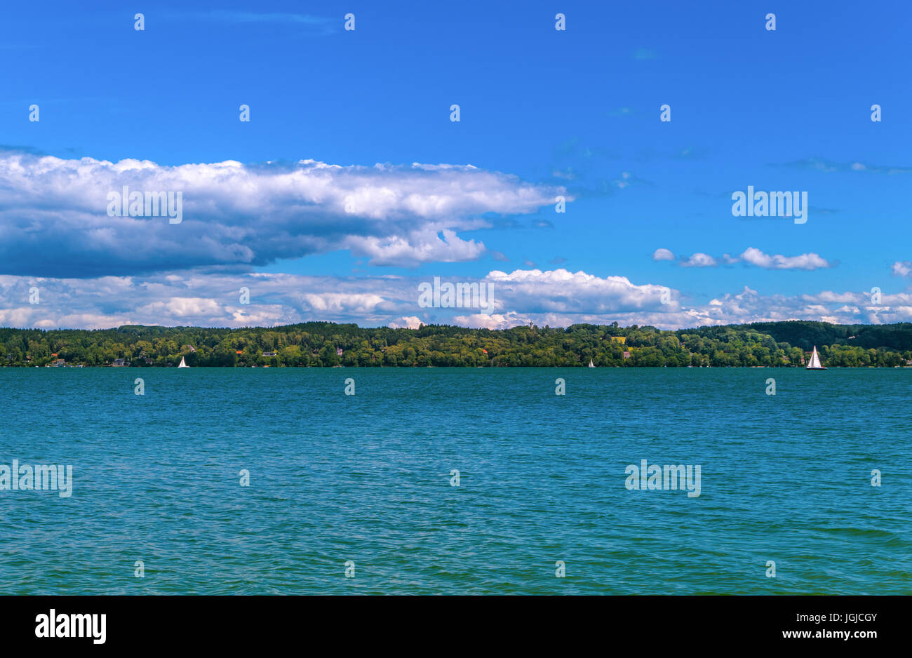 Summer day on Lake Starnberger See, Bavaria, Germany Stock Photo - Alamy