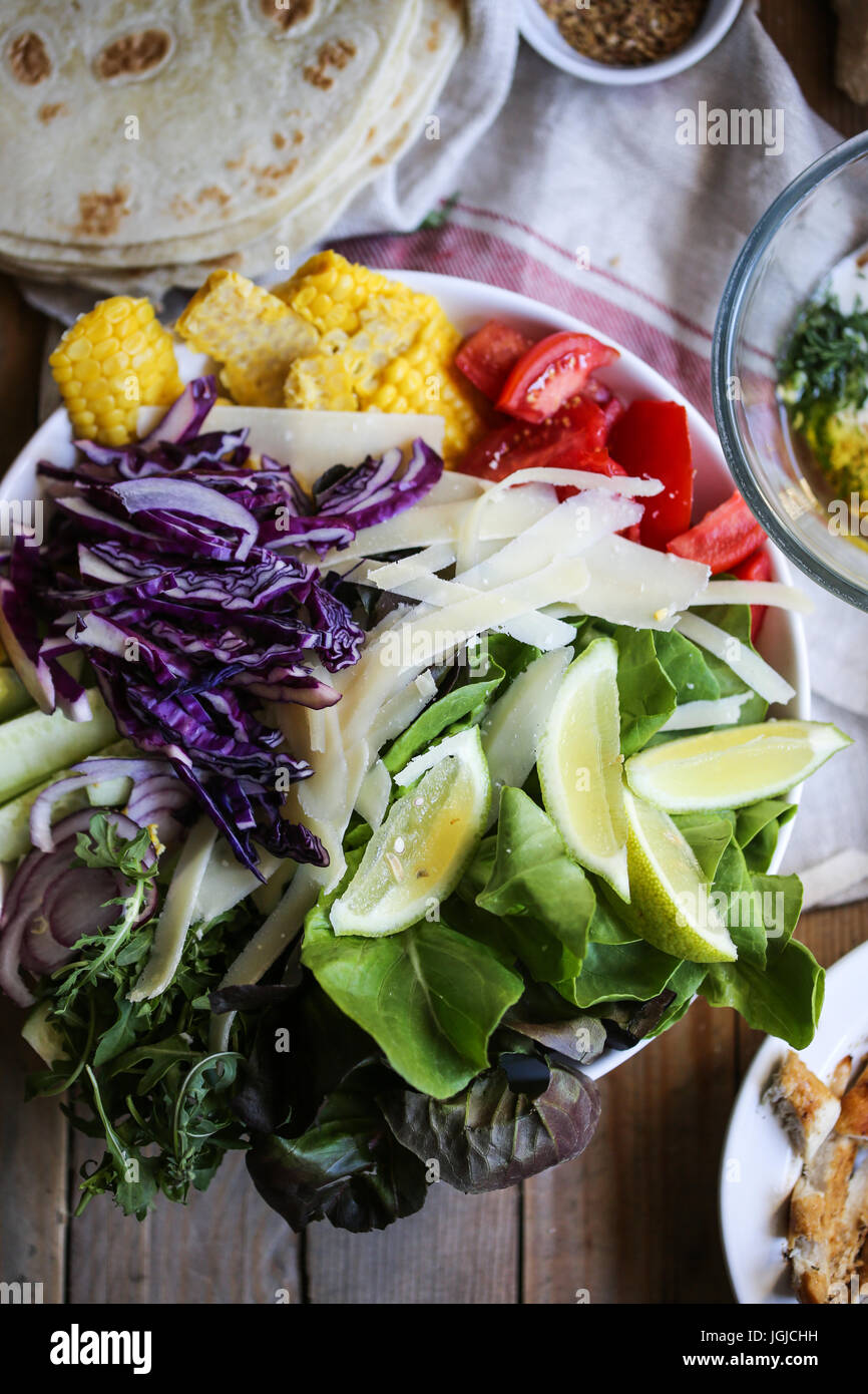 A plate full of fresh vegetables Stock Photo - Alamy