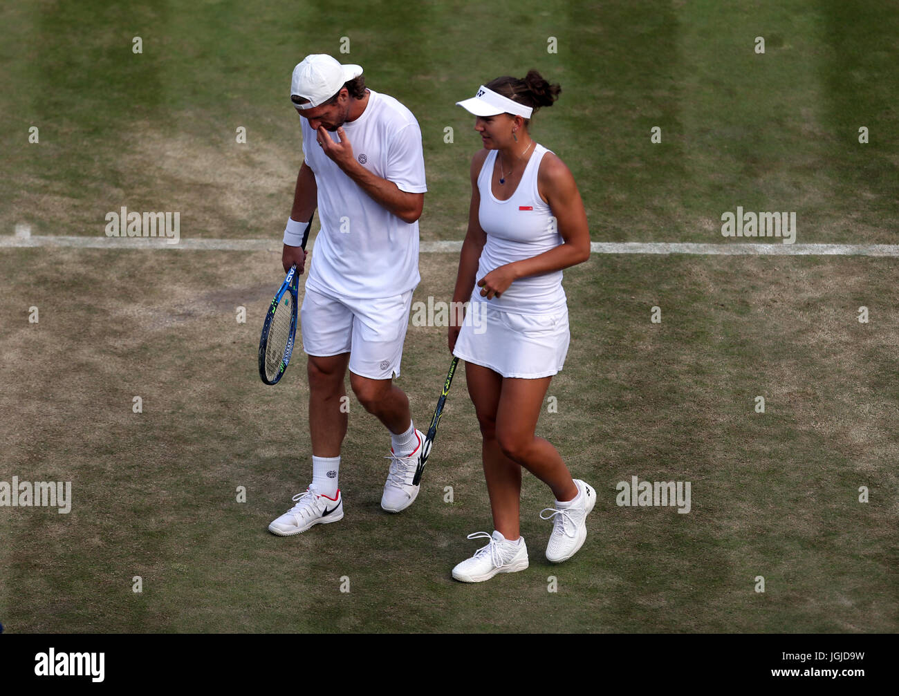 Laura Robson and doubles partner Dominic Inglot during their match ...