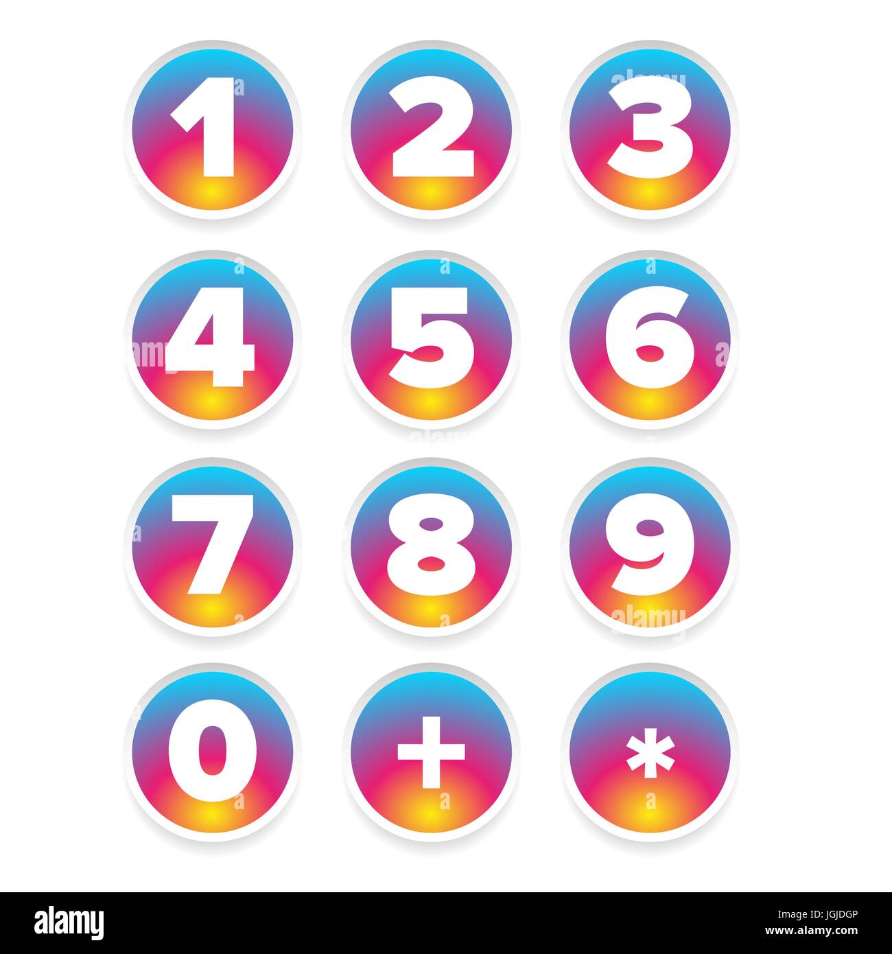 Nuber set round sticker Stock Vector Image & Art - Alamy