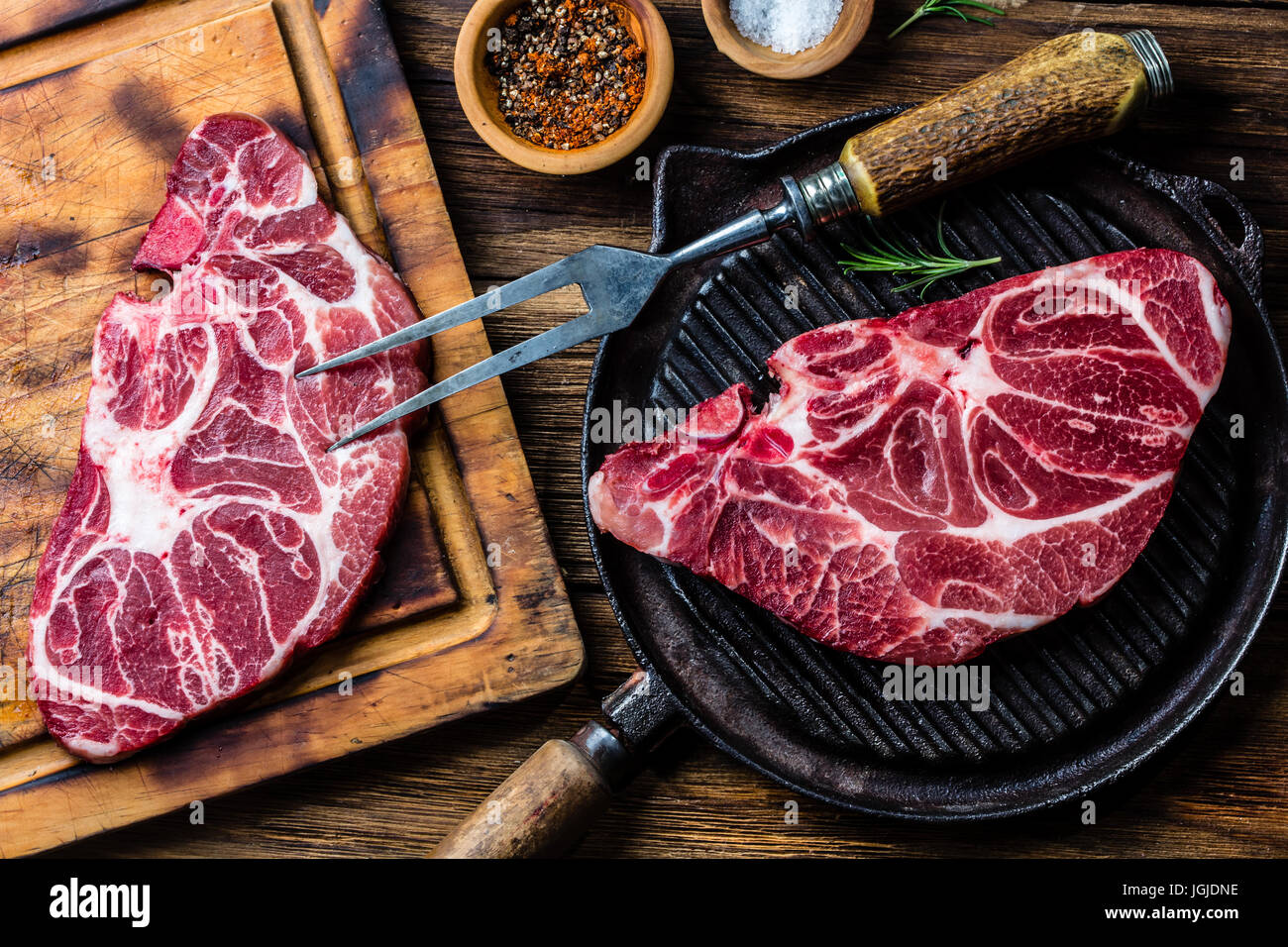 Raw marbled beef steak Stock Photo - Alamy