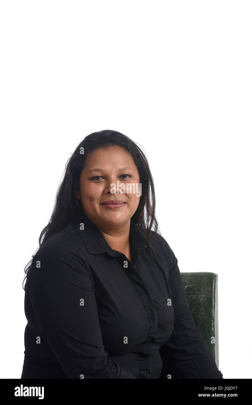 Portrait of a latin woman on white background Stock Photo - Alamy
