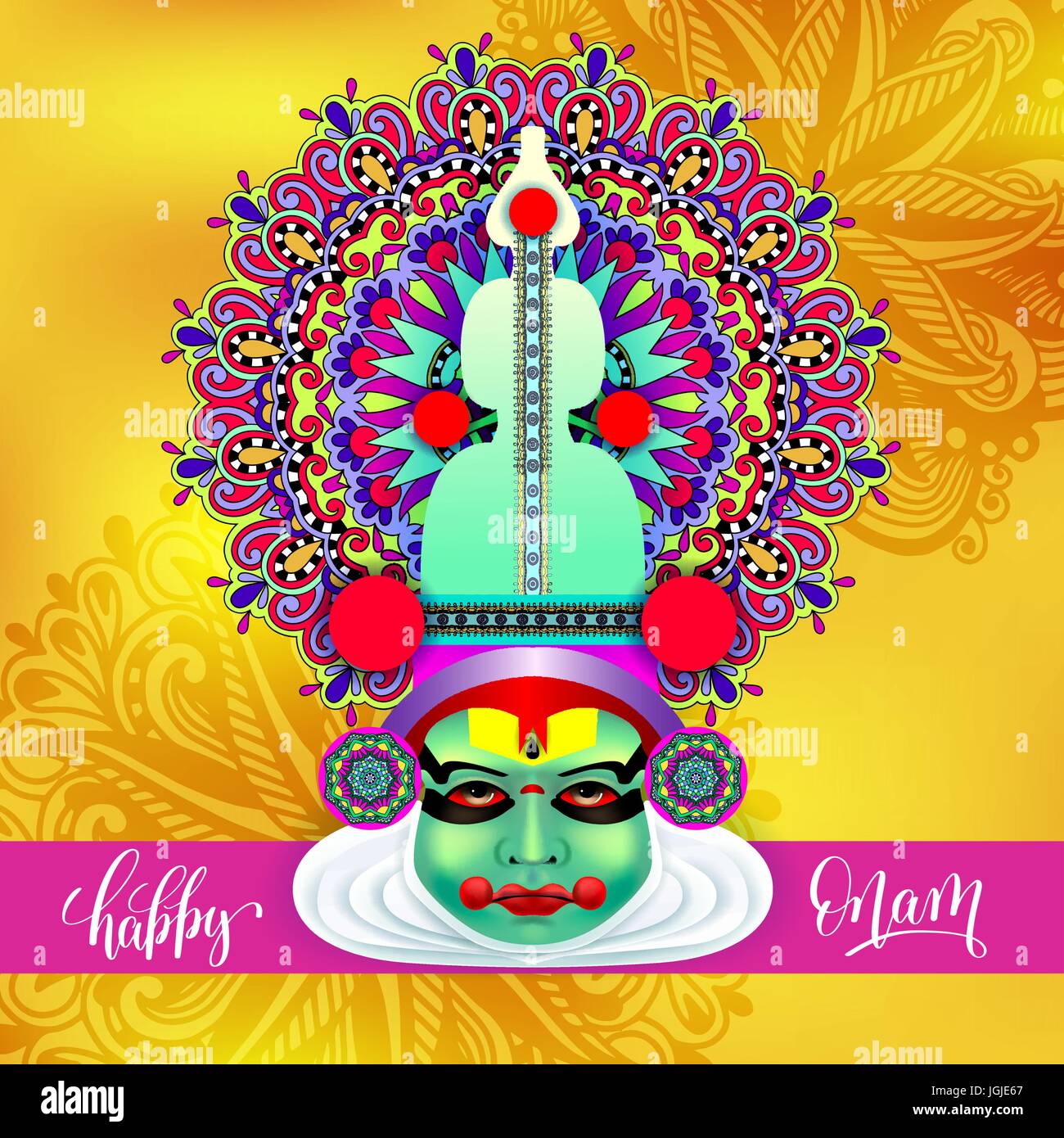 indian kathakali dancer face decorative modern vector illustrati Stock ...