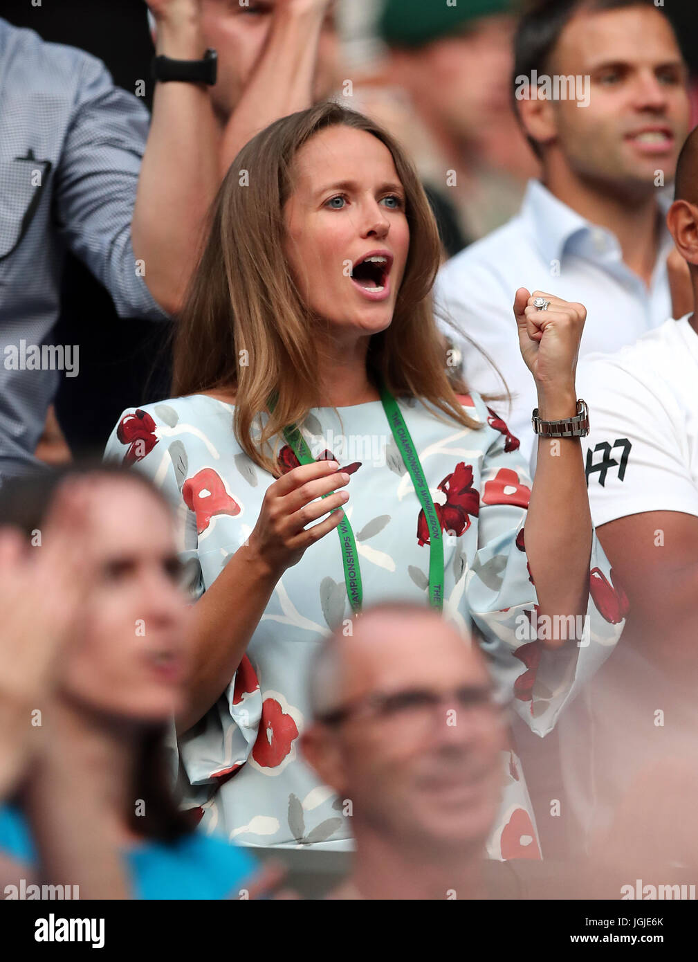 Kim Murray watches her husband Andy Murray in action against Fabio ...
