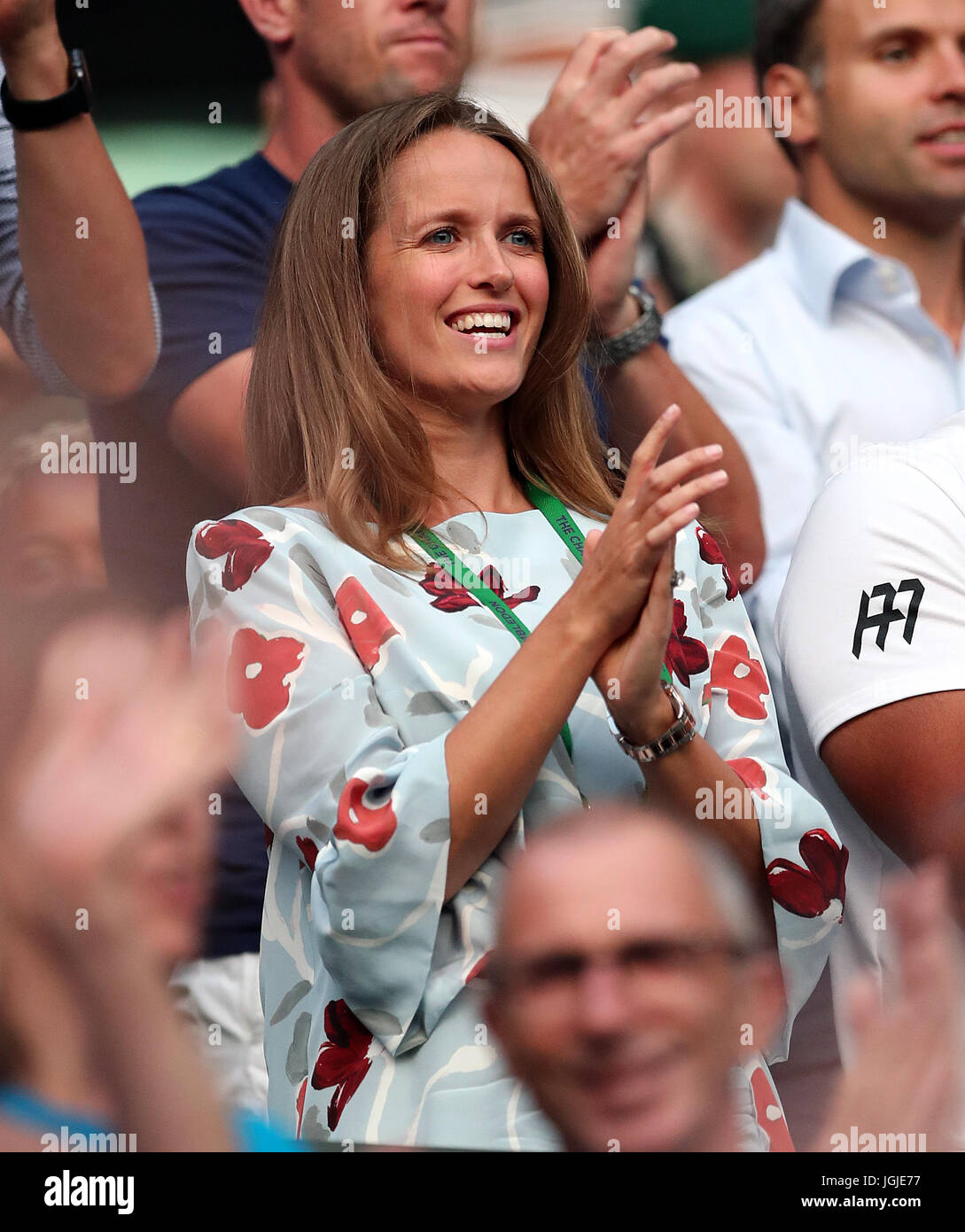 Kim Murray watches her husband Andy Murray in action against Fabio ...
