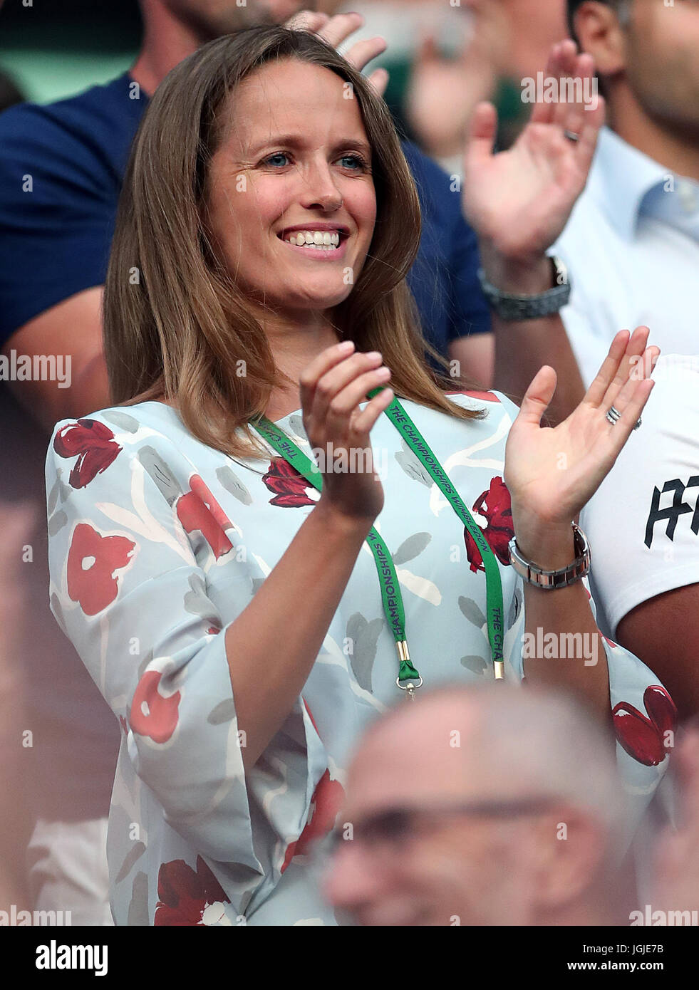 Kim Murray watches her husband Andy Murray in action against Fabio ...