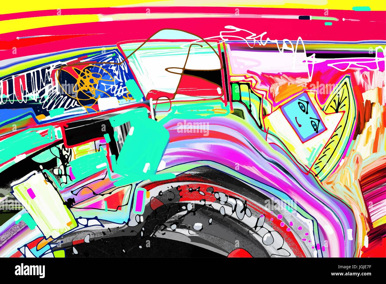 digital abstract painting, original artwork Stock Vector Image & Art ...