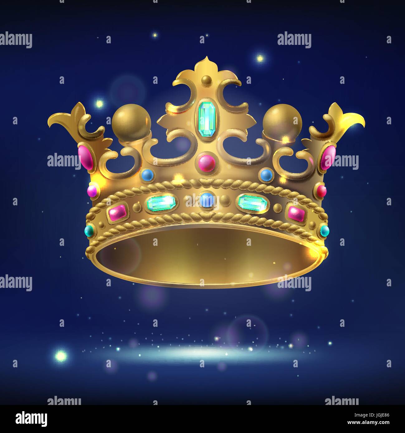 realistic gold crown with precious stones Stock Vector Image & Art - Alamy