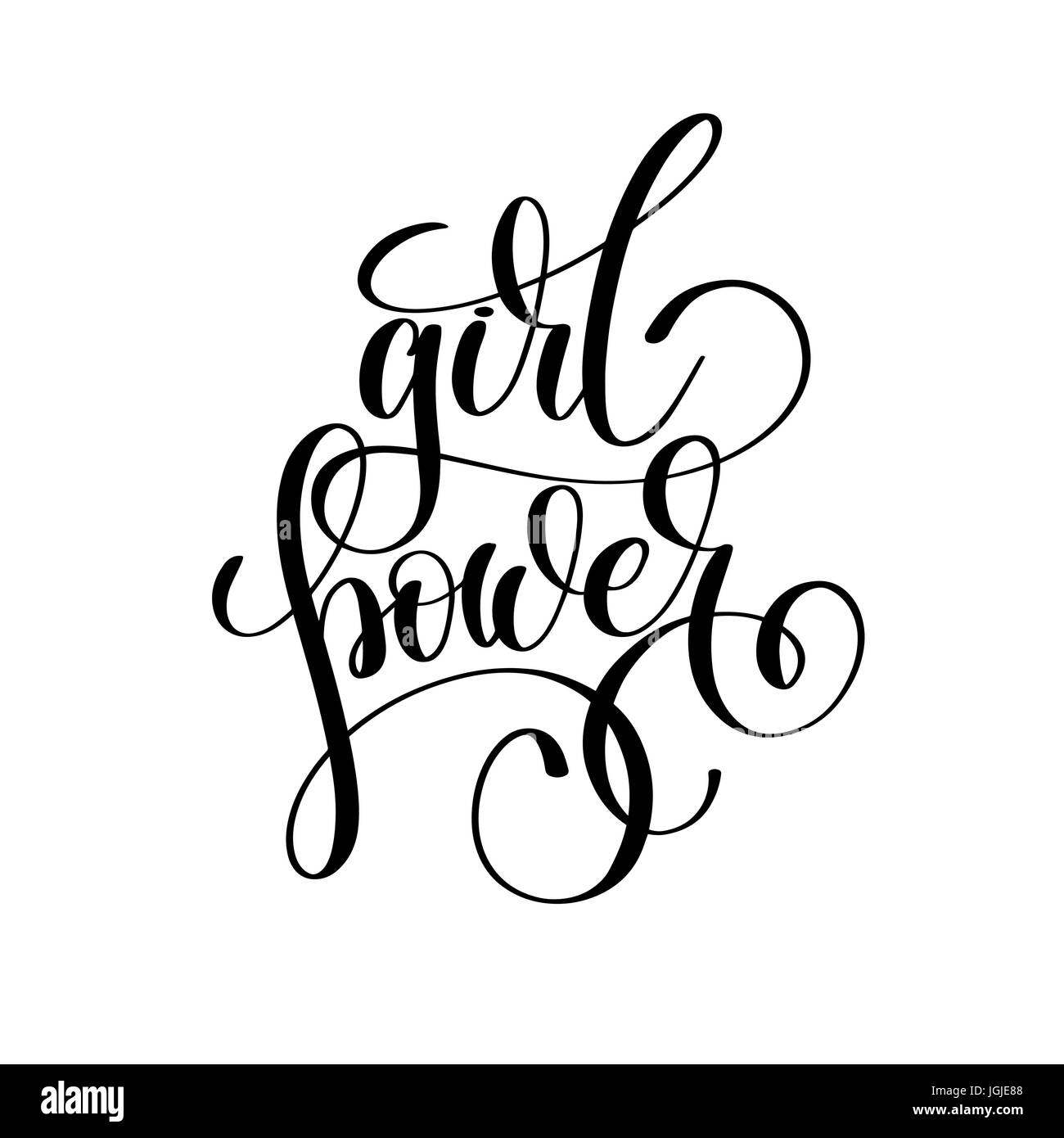 Girl power text feminism Black and White Stock Photos & Images - Alamy