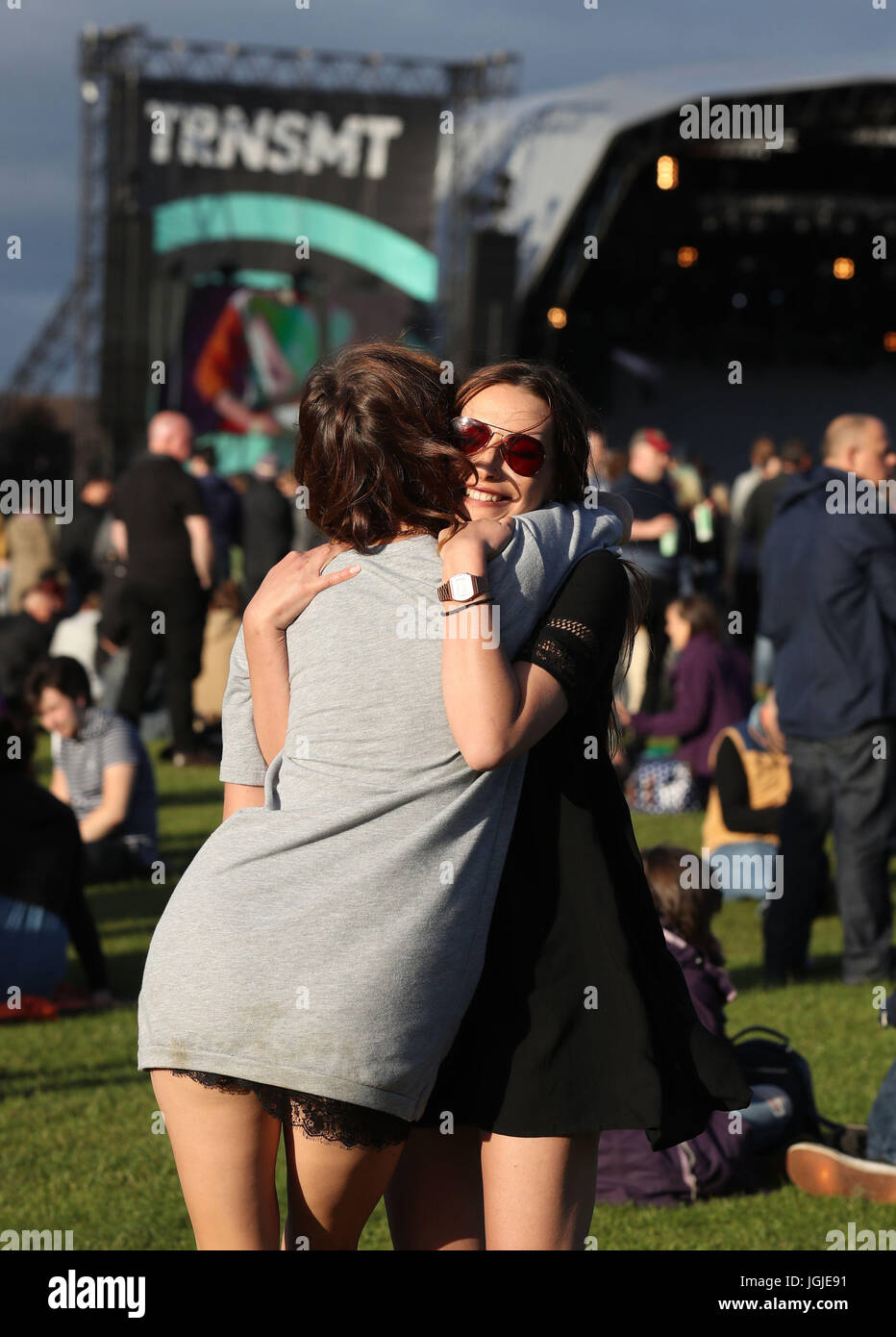 Festival goers dance next to the main stage at TRNSMT festival in ...
