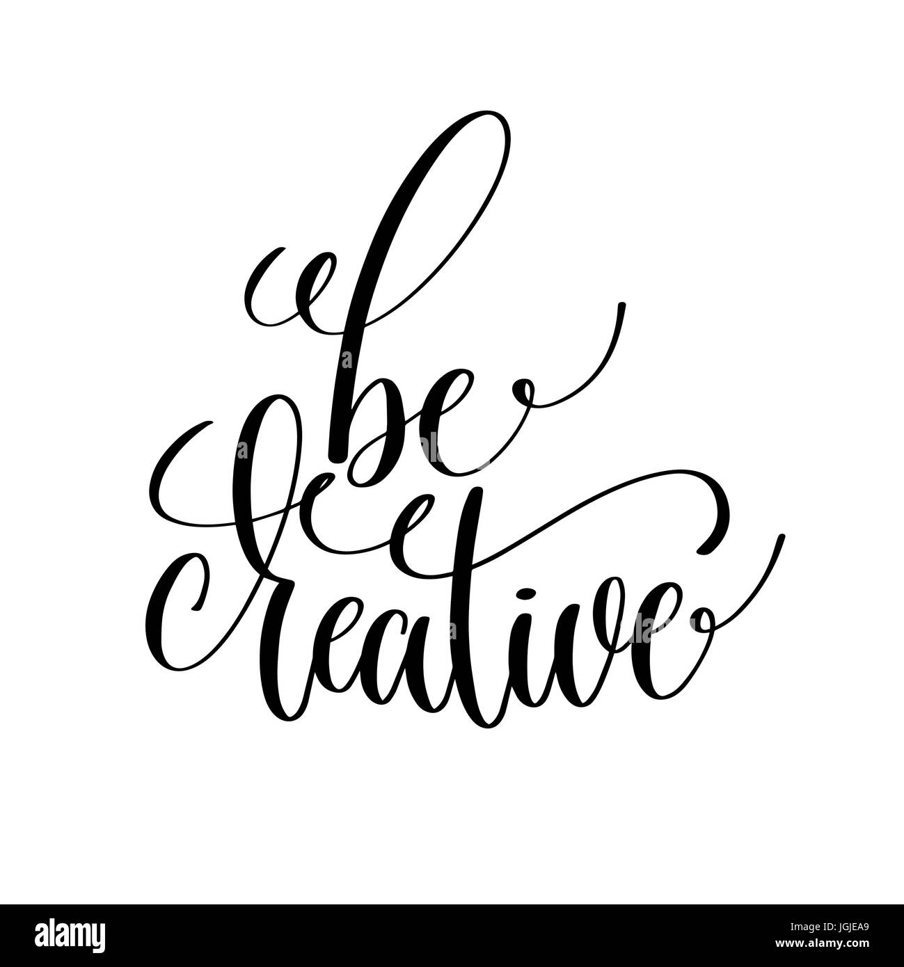 be creative black and white handwritten lettering Stock Vector Image ...