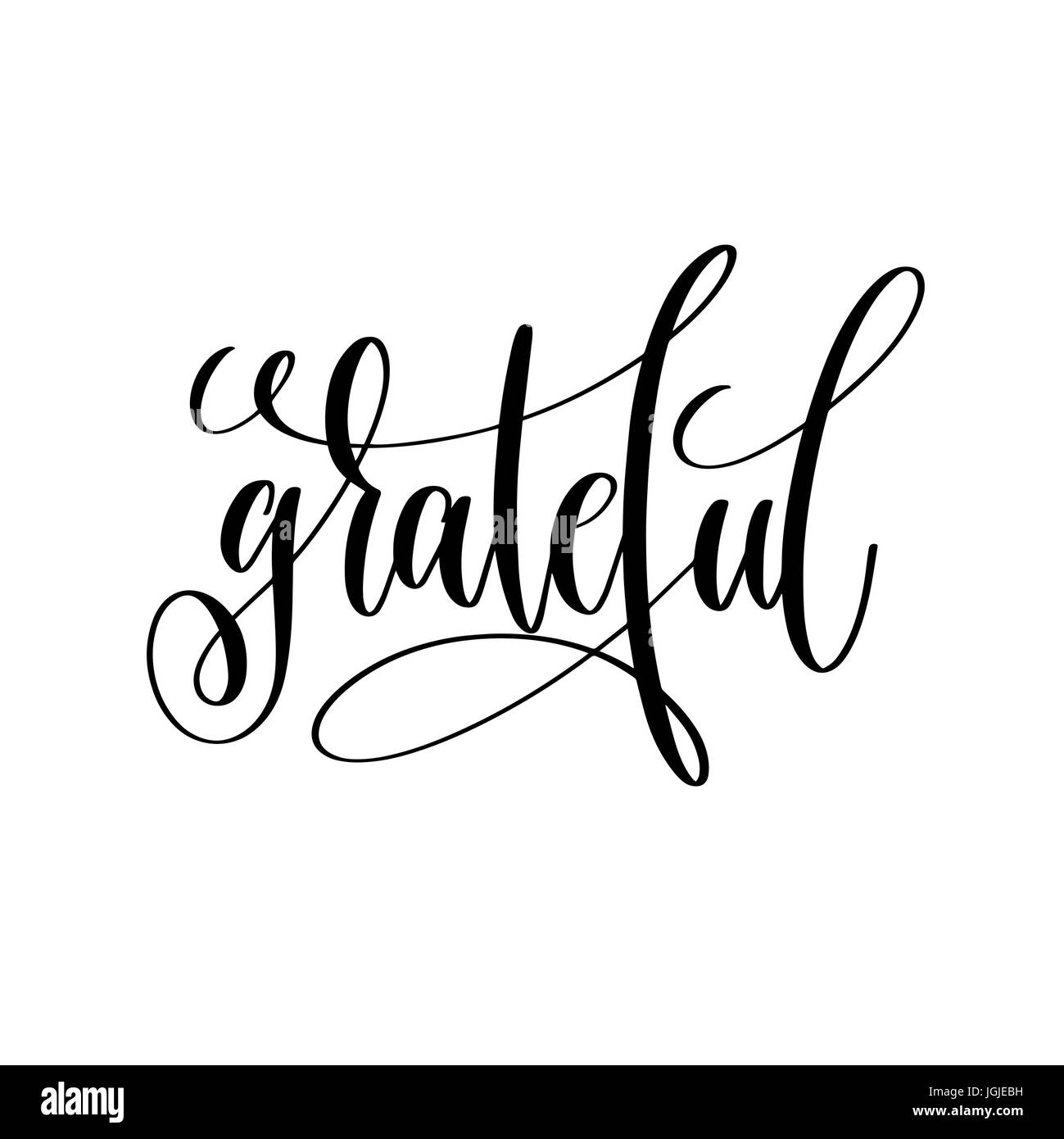 grateful black and white handwritten lettering Stock Vector Image & Art ...
