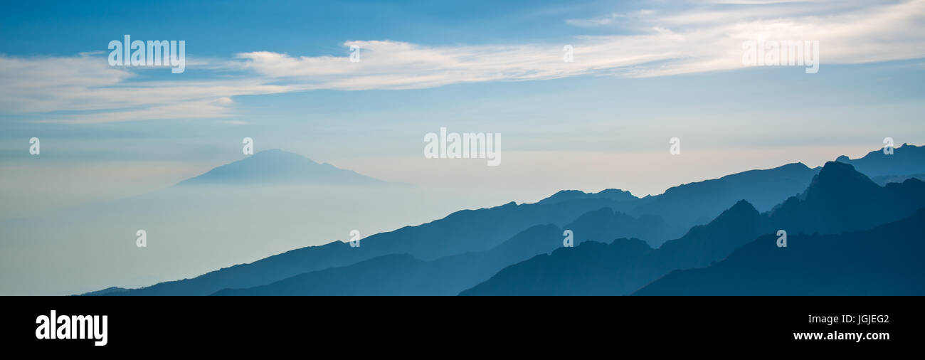 Mount Meru view from Kilimanjaro Machame route trail Stock Photo - Alamy