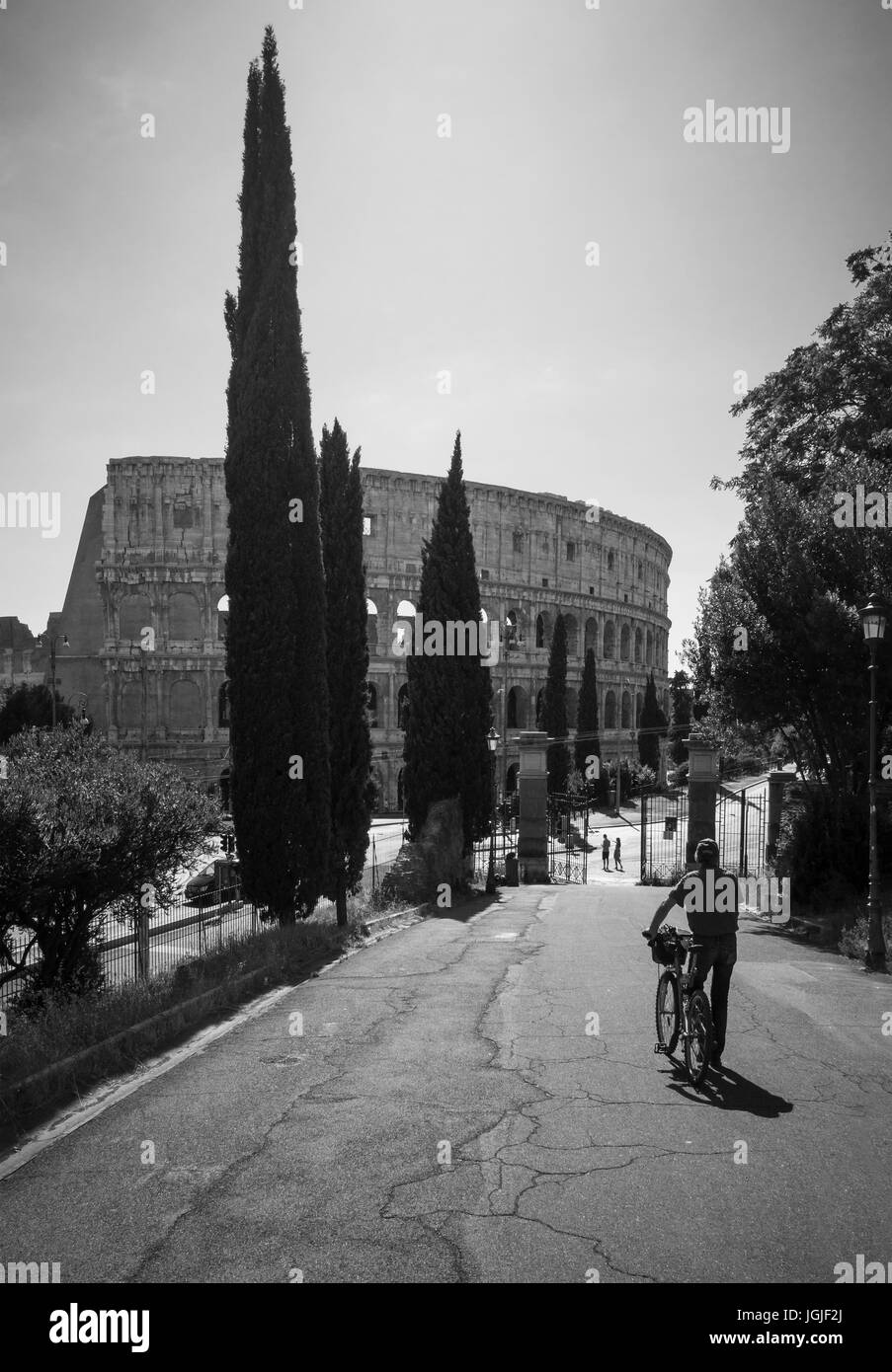 Rome, Italy - The archeological ruins with Colosseum, Foro Romano and ...