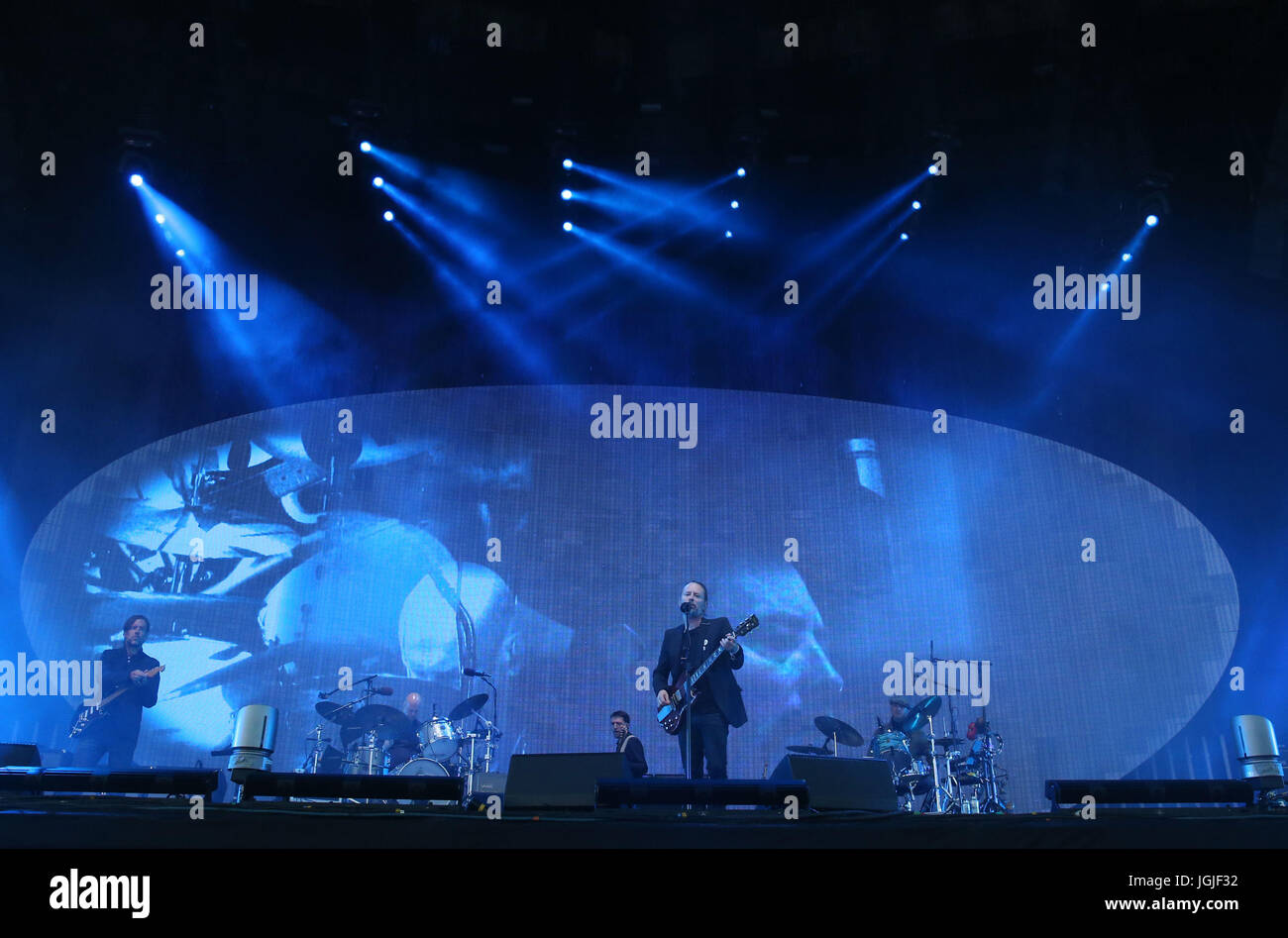 Radiohead performs on the main stage at TRNSMT festival in Glasgow ...