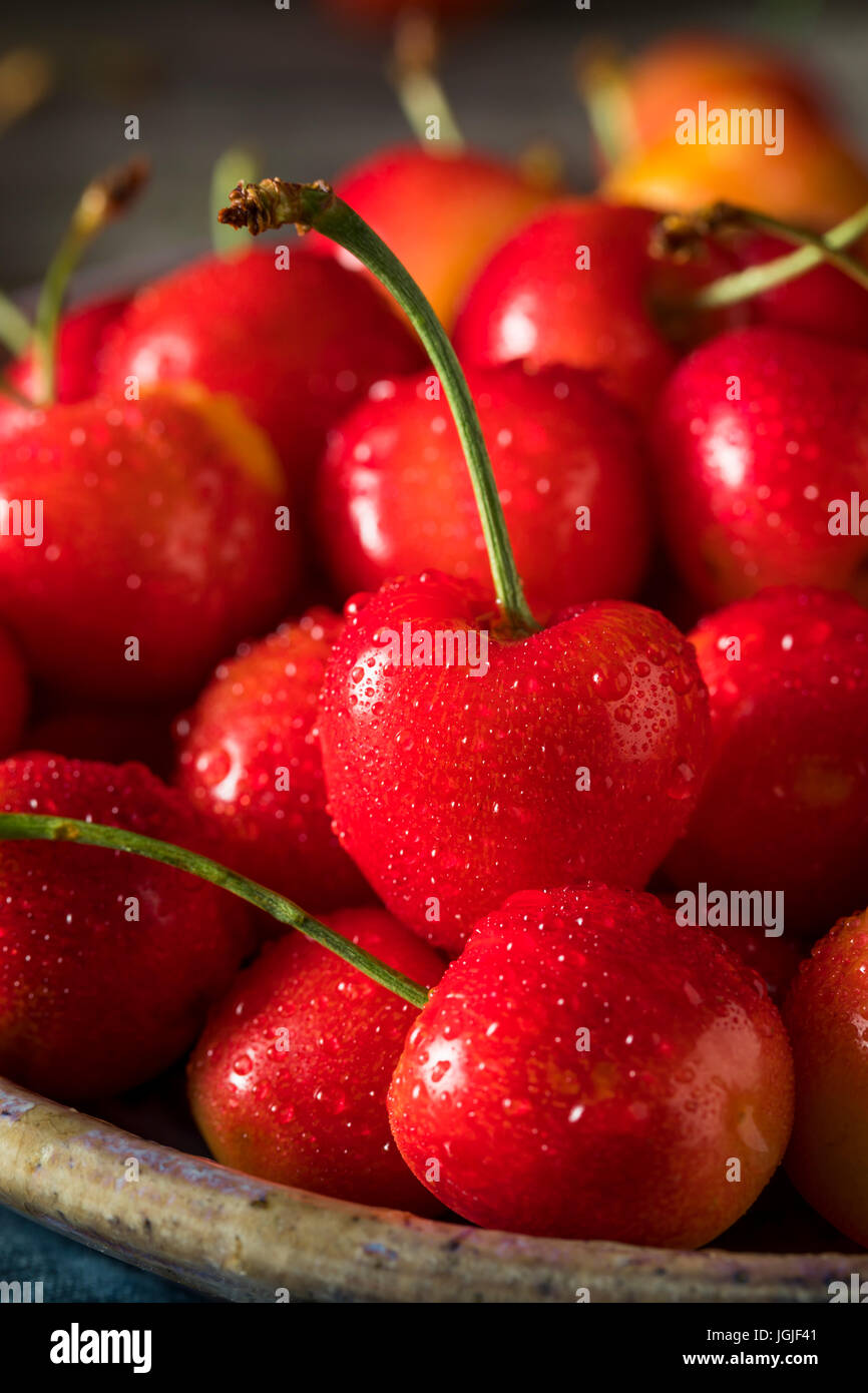 Raw Organic Red Sweet Cherries Ready to Eat Stock Photo - Alamy