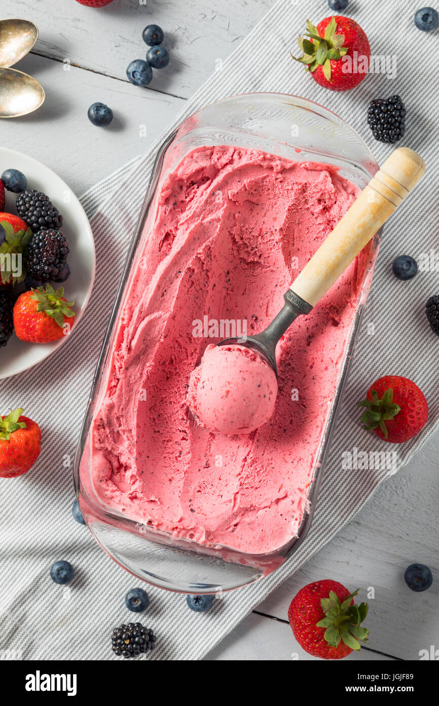 Sweet Homemade Berry Ice Cream Ready to Eat Stock Photo - Alamy
