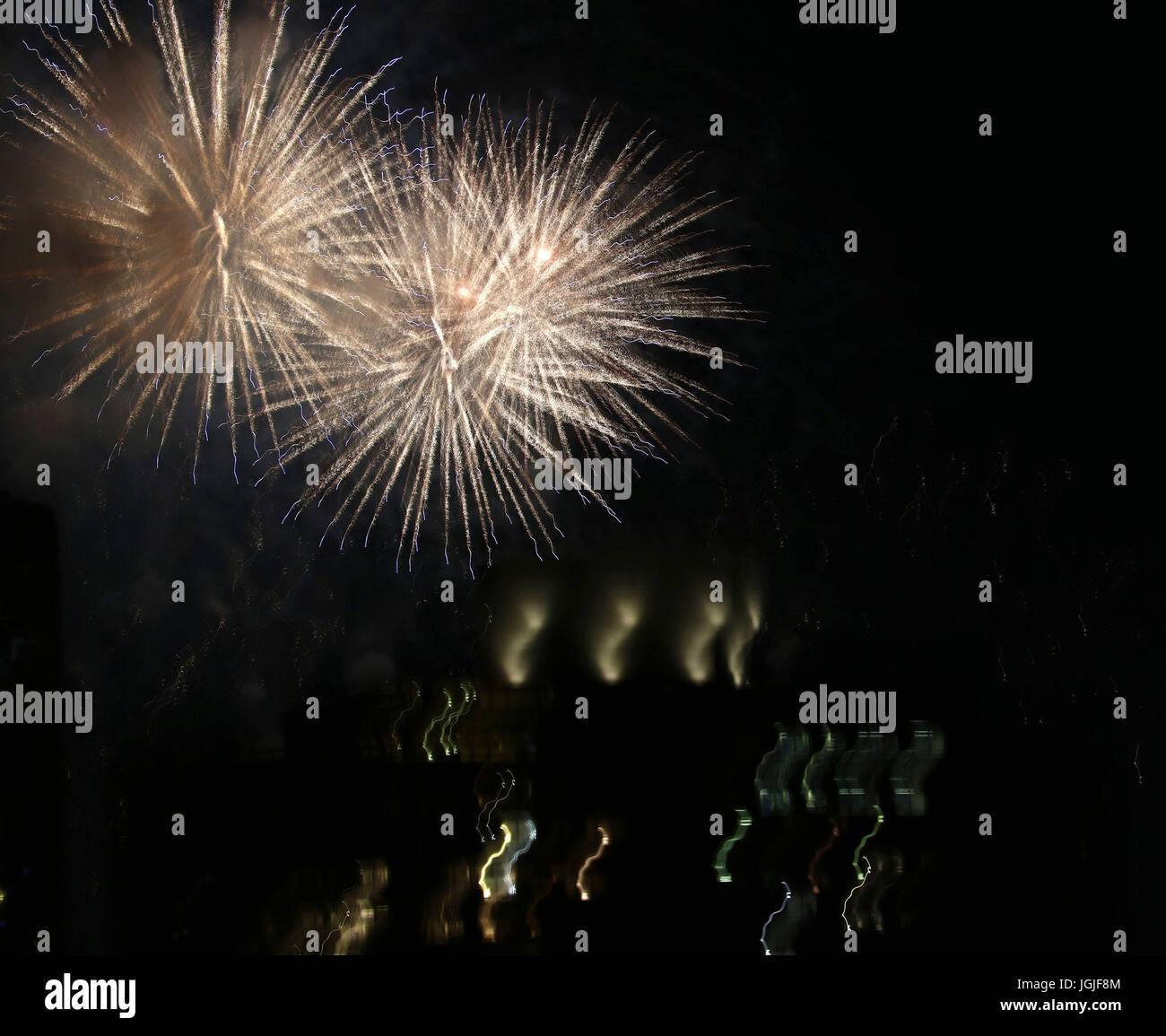 Abstract slow shutter streaks and bursts of colorful sparklers from ...